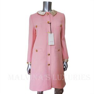 Gucci | Jackets & Coats | Gucci Coat Pink Rose Wool Removable Bow Cuffs ...